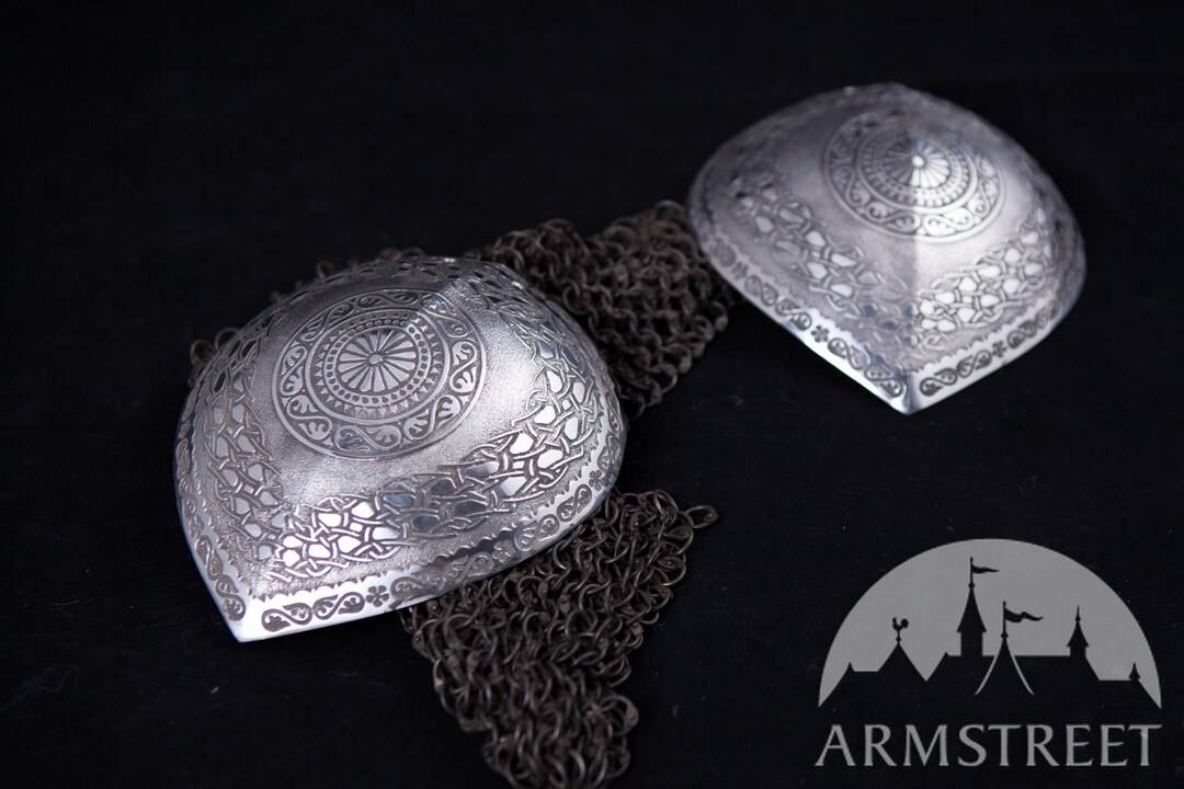 Medieval Pauldrons Spaulders Etched Medieval Pauldrons Arm - Etsy