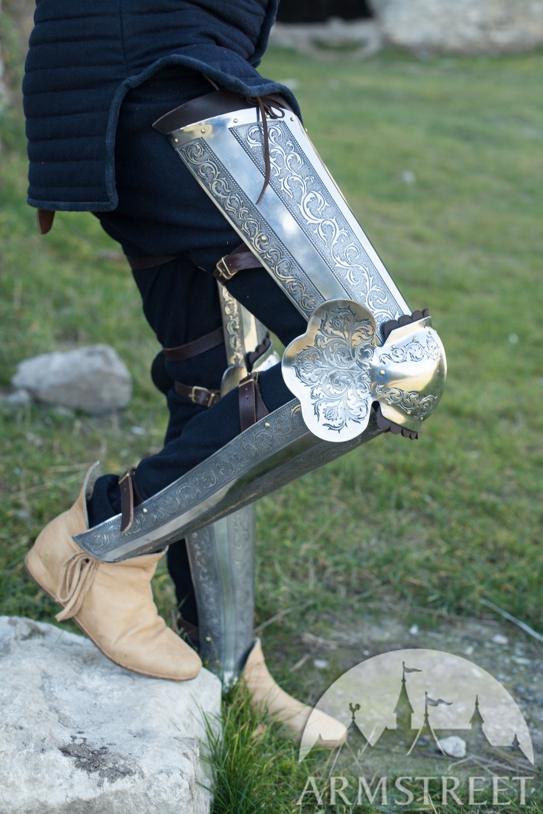 Armstreet's Etched Leg Armor knight of Fortune: Medieval Combat Leg ...