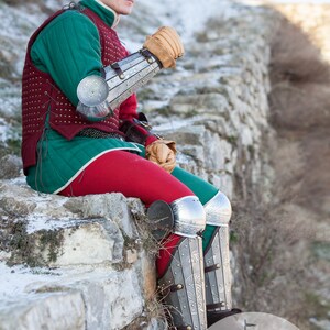 Armstreet Etched Steel Leg Armor With Knees Splint Greaves LARP SCA ...