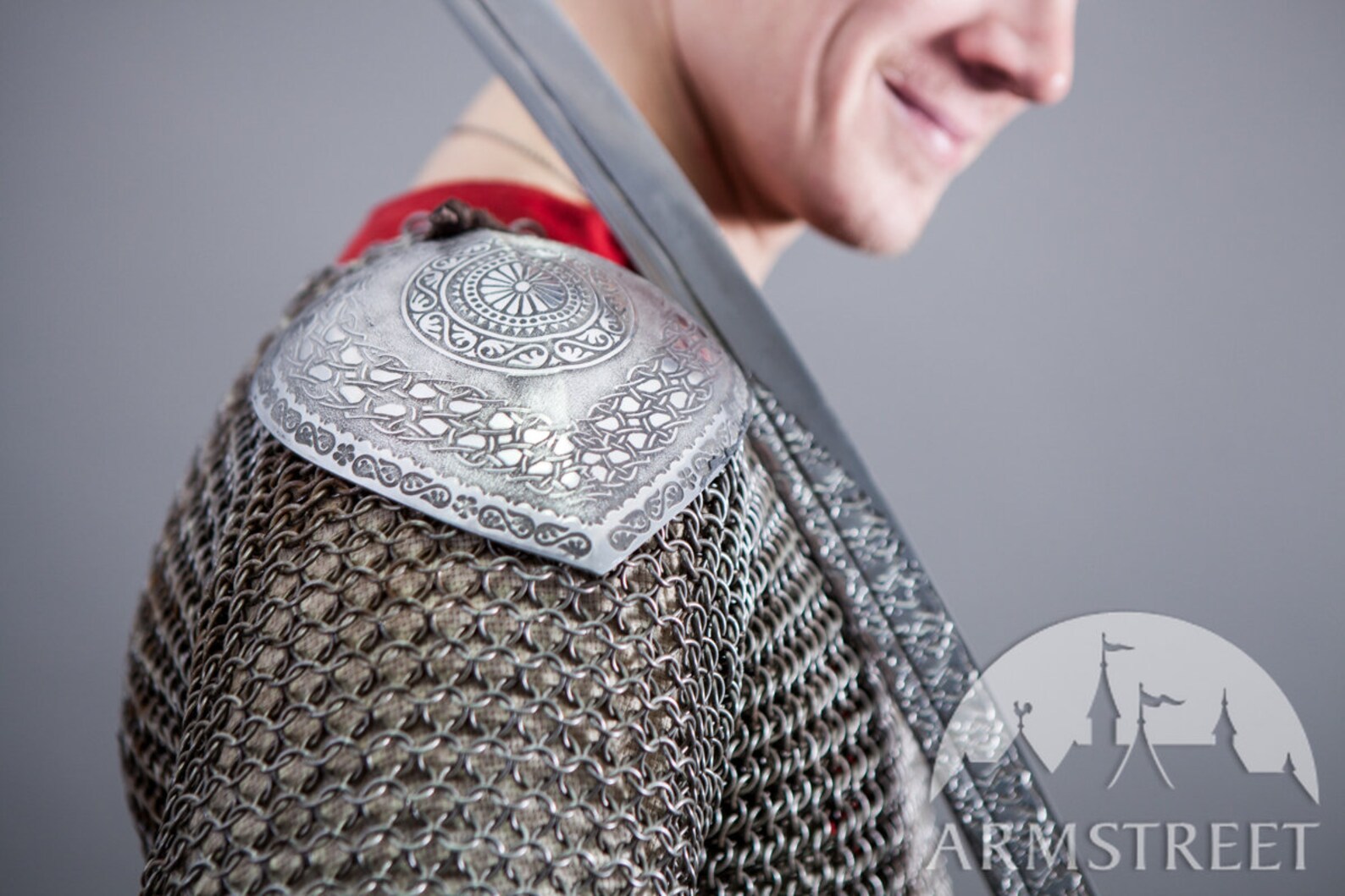 Medieval Pauldrons Spaulders Etched Medieval Pauldrons Arm - Etsy