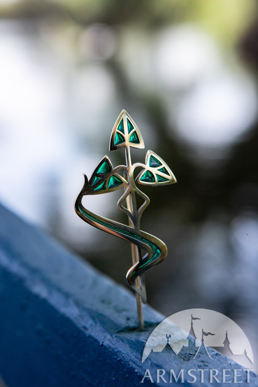 Elven Brass & Enamel Fibula water Flowers by Armstreet Medieval ...