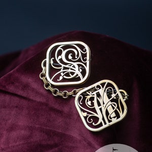 Pair of Brass Custom Letter Brooches key Keeper Handmade - Etsy