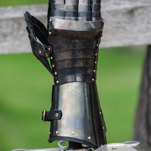 Armstreet Blackened Spring Steel Finger Gauntlets dark Starlarp SCA ...