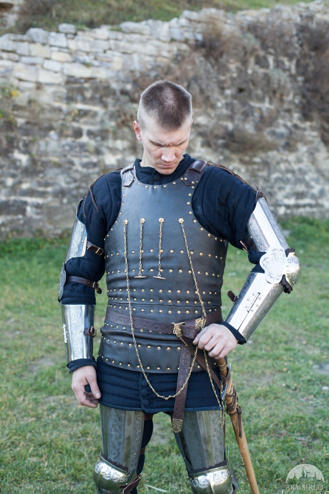 Armstreet Leather Brigandine knight of Fortune Body Armour LARP SCA ...
