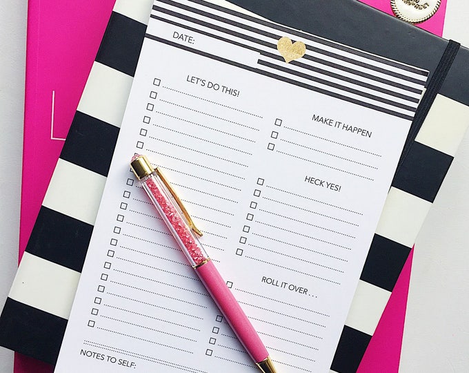 TO DO List Planner Notepad | Dream Big-hustle Smart-gold Foil Notepad ...
