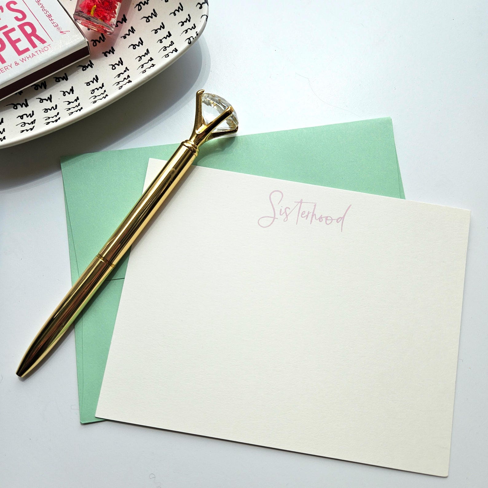 Sisterhood Notecards: Pink & Green AKA Inspired Stationery (set of 10 ...