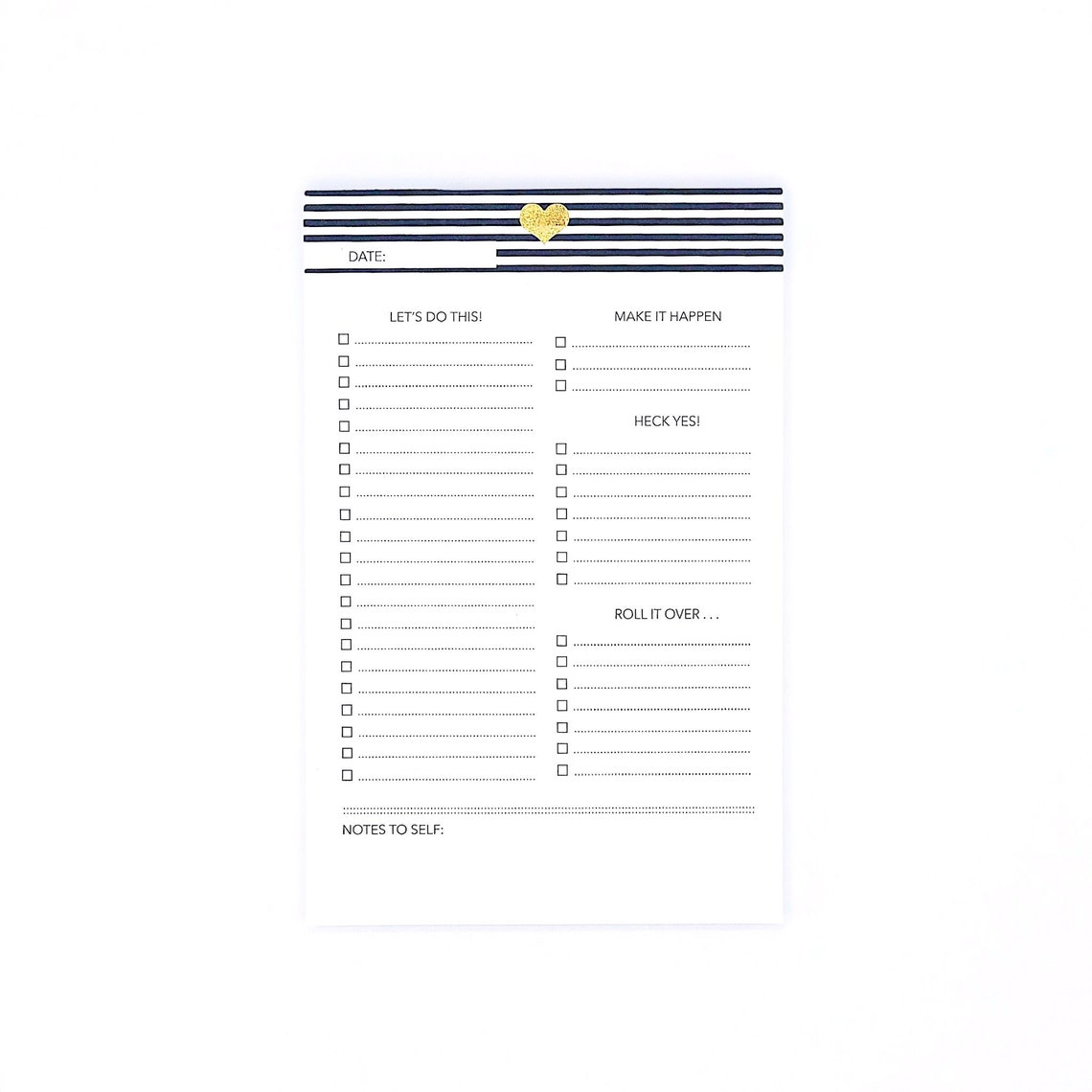 TO DO List Planner Notepad Dream Big-Hustle Smart-gold foil | Etsy