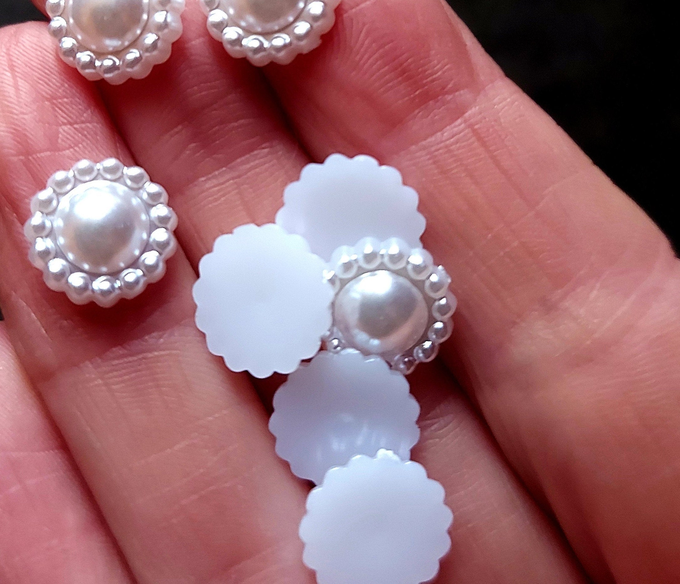 Pack of 100 Immitation Pearl Flat Back Acrylic Embellishment 11mm - Etsy UK