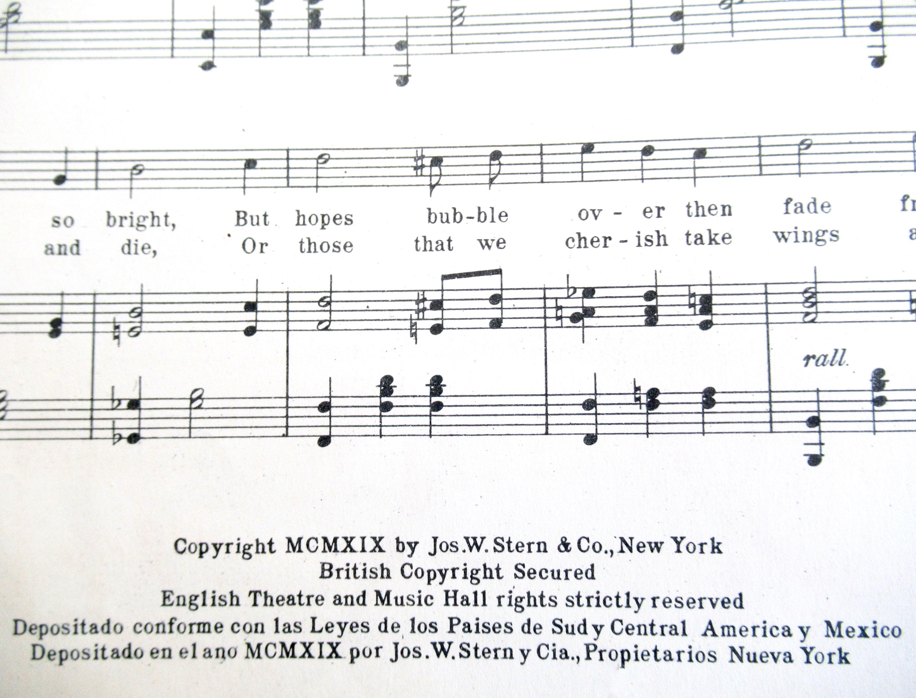 Antique 1919 Sheet Music BUBBLING OVER Pretty Girls Cover Graphics ...