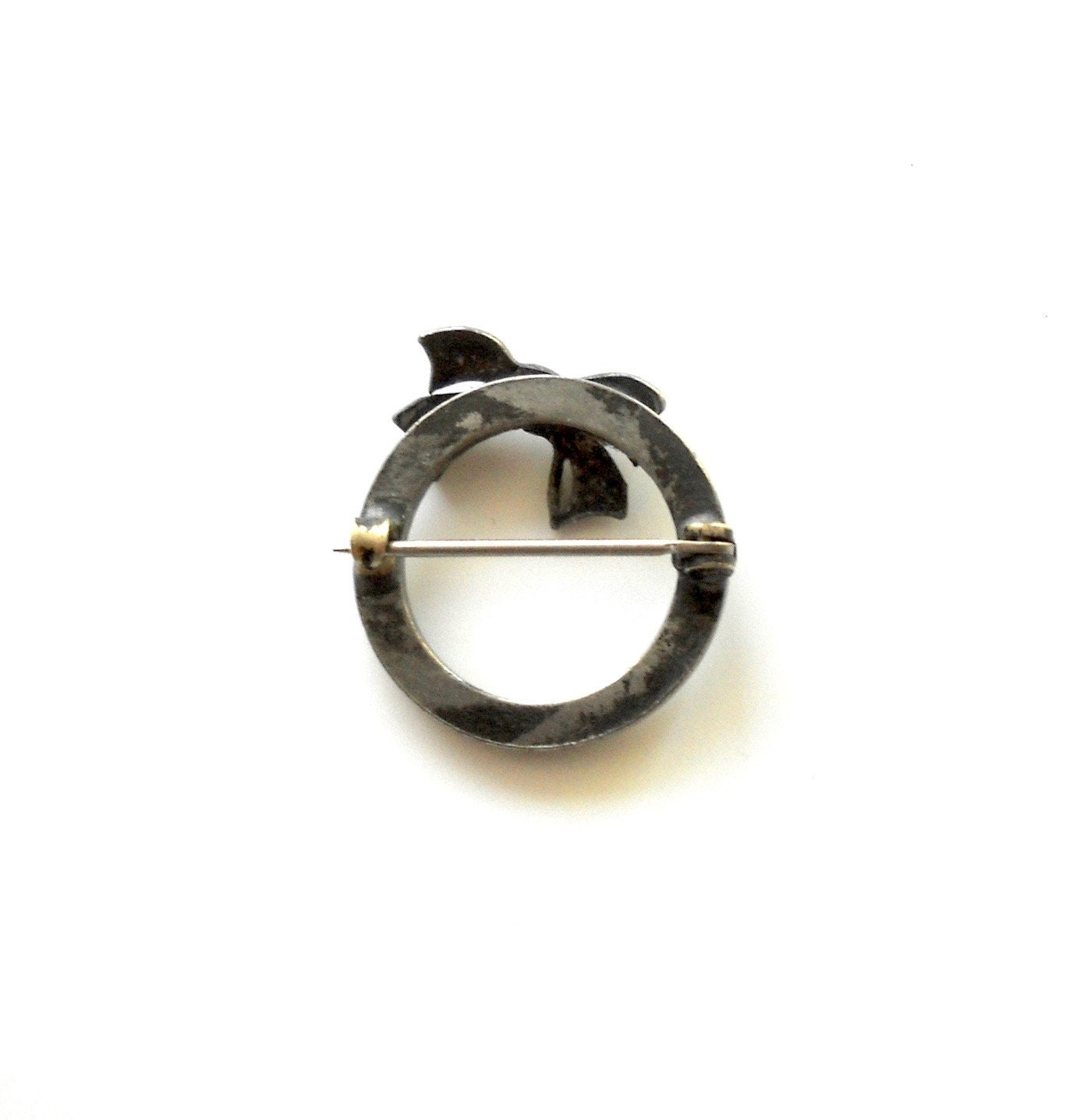 Antique Victorian Silver Circle Bow Pin With Brilliants 1800s - Etsy
