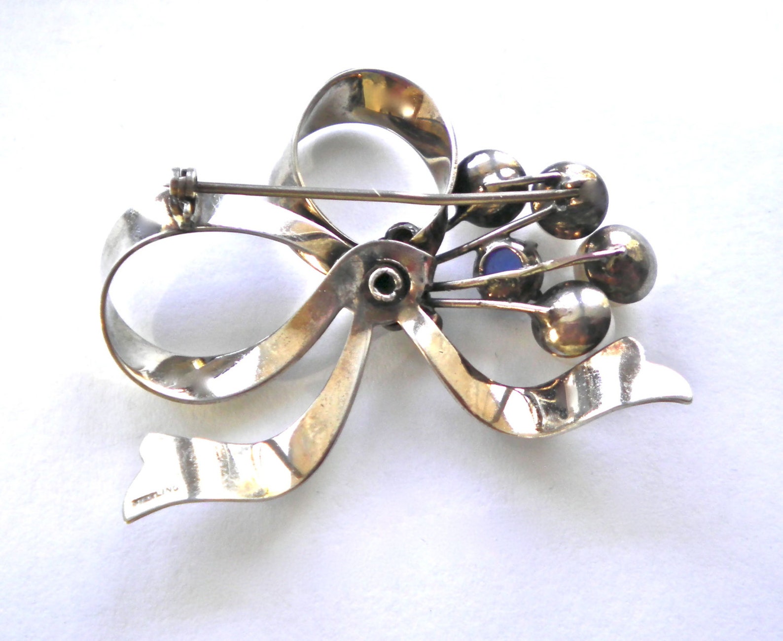 Vintage Sterling Silver Ribbon Brooch Pin Retro Modern 1940s | Etsy