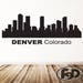 Wall Decal Sticker Denver Colorado Skyline 20" Tall 51" Wide in White ...