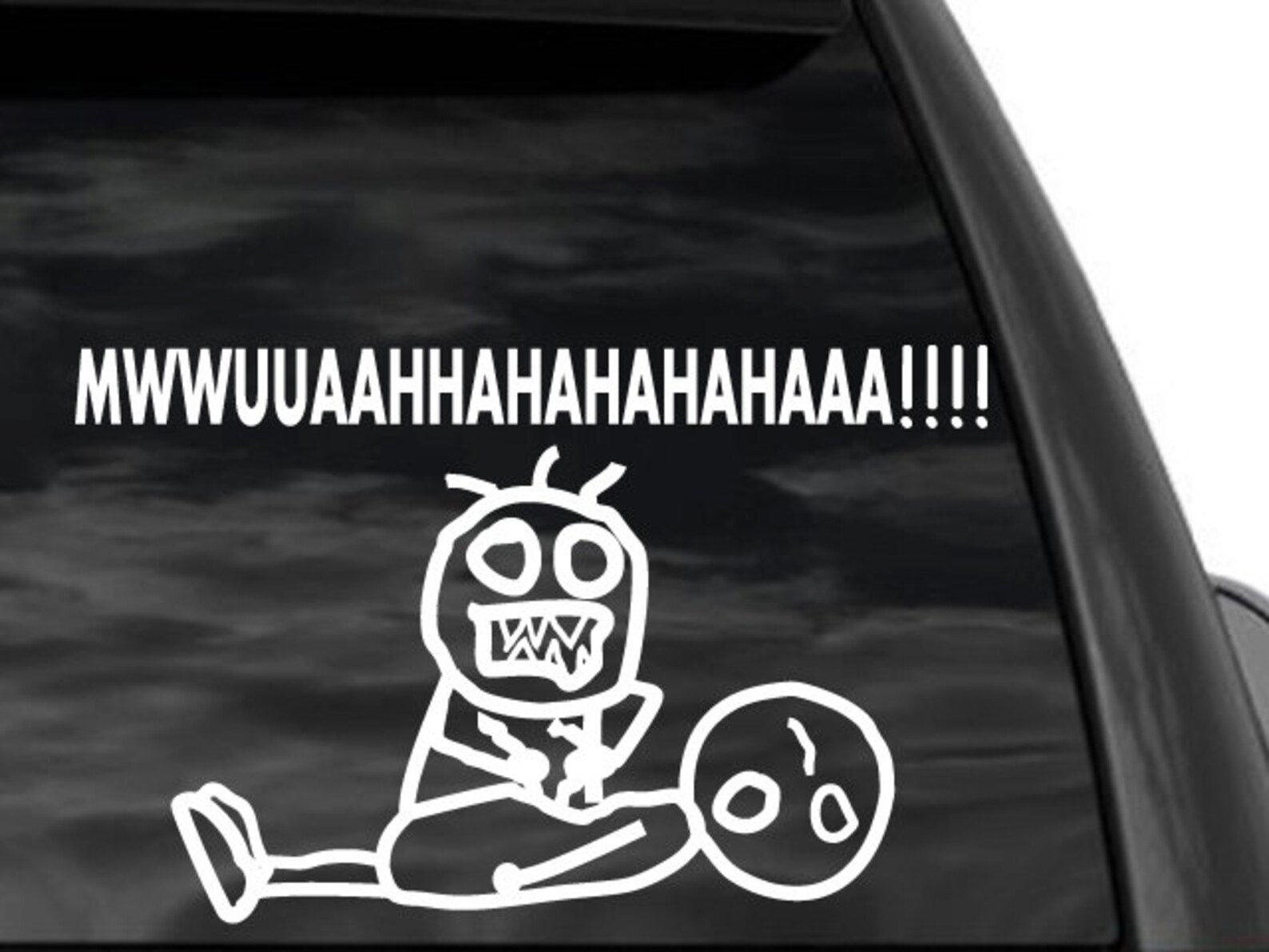 Funny Stick Figure Family Mad Scientist Decal in White - Etsy