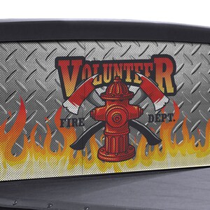 FGD Truck Rear Window Decal Volunteer Fire Department Firefighter ...