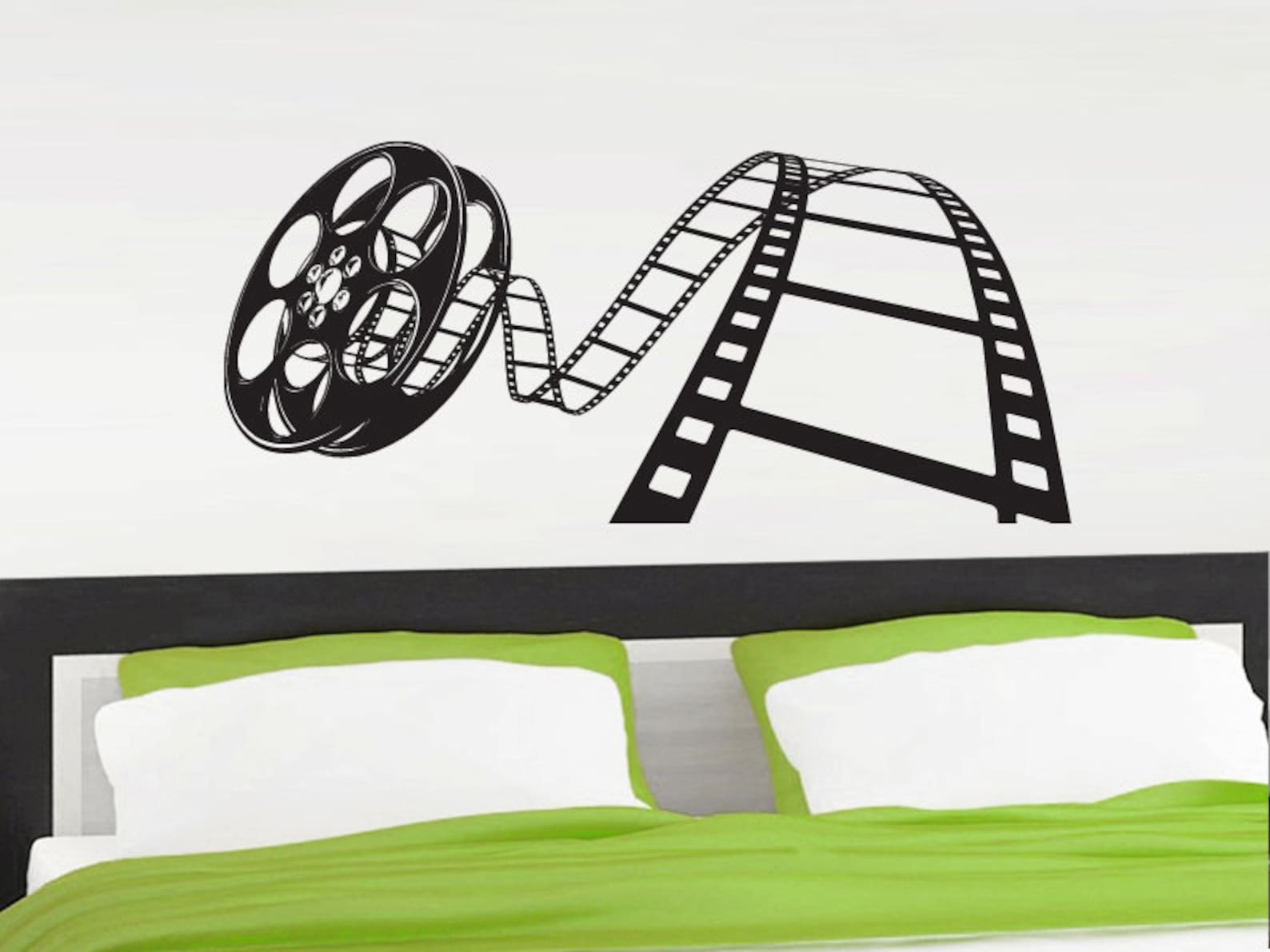 Wall Decal Movie Reel 20 Tall 50 Wide in White or - Etsy