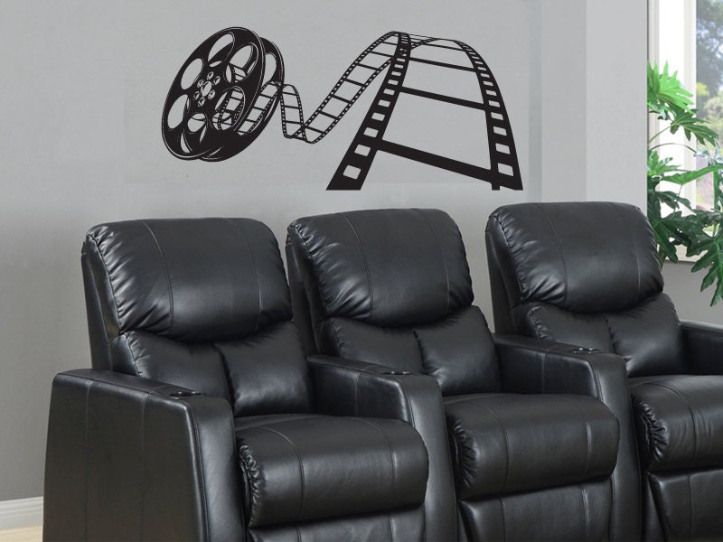 Wall Decal Movie Reel 20 Tall 50 Wide in White or - Etsy