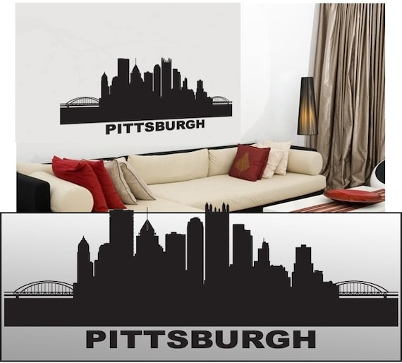 Wall Decal Sticker Pittsburgh Skyline 20 Tall 54 - Etsy