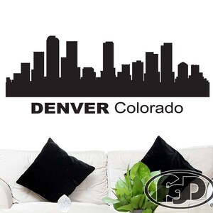 Wall Decal Sticker Denver Colorado Skyline 20" Tall 51" Wide in White ...