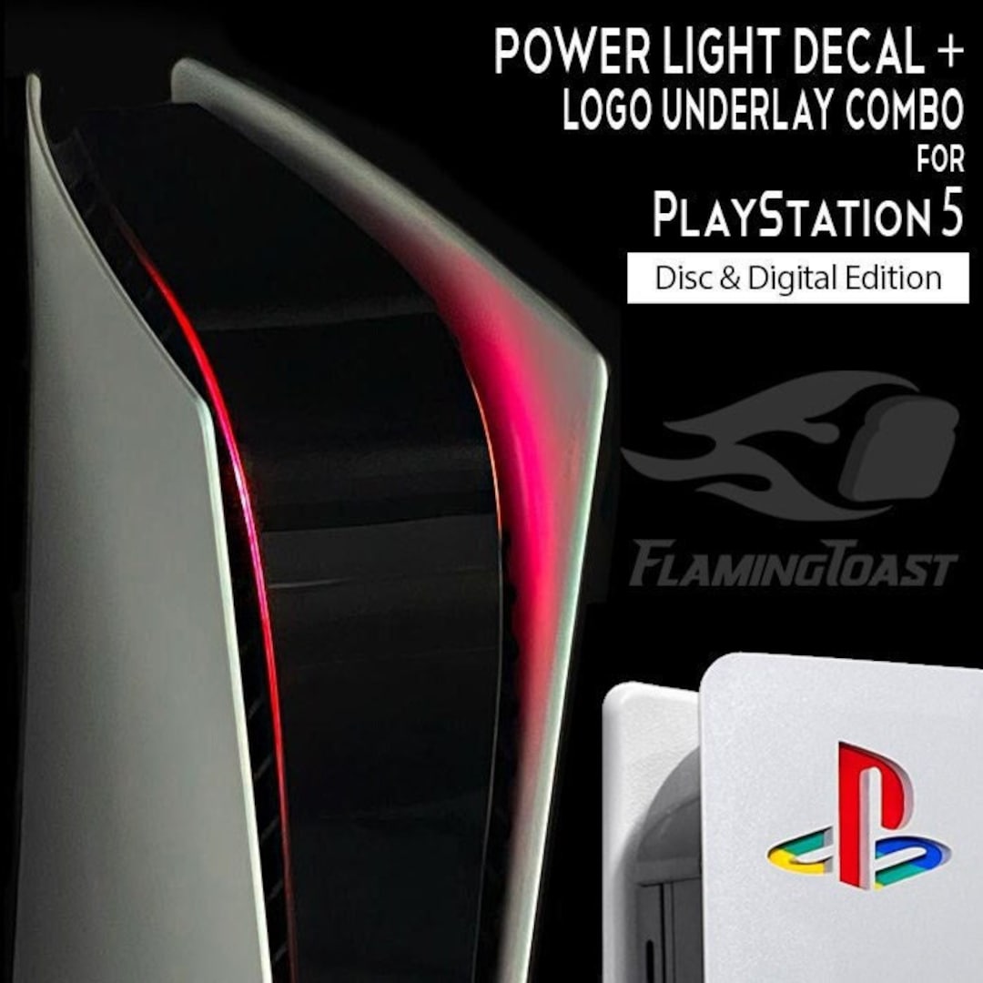 PS5 Power Light Decal and Underlay Sticker Combo - Playstation 5 - (red ...