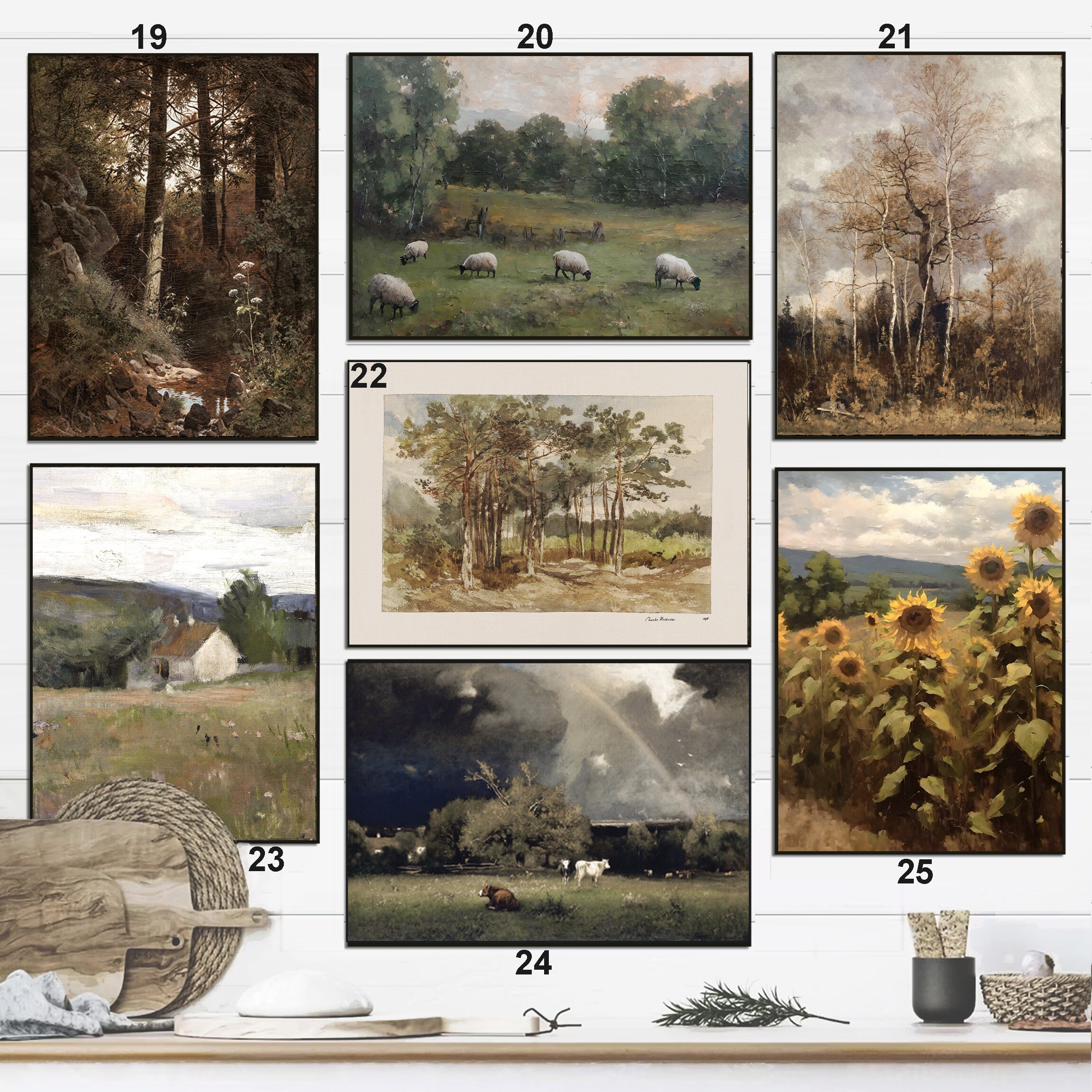 Vintage Countryside Prints- Mailed, Landscapes, Vintage, Farmhouse ...