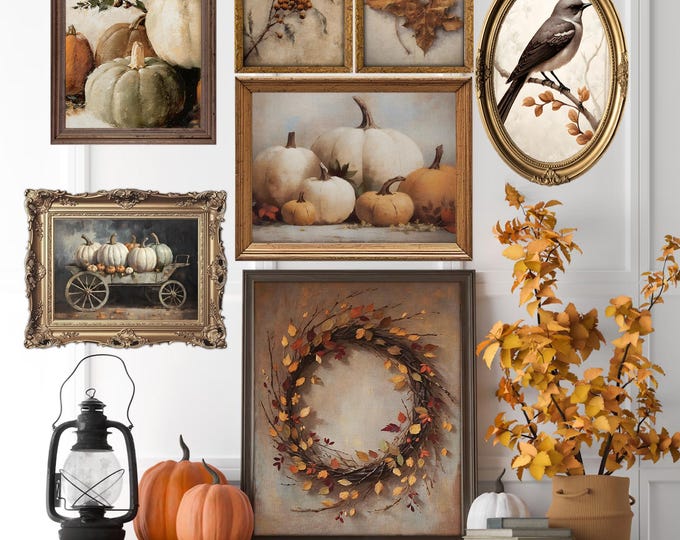 Fall Vintage Prints Mailed-27 Options, Cottage, Earthtones, Autumn ...