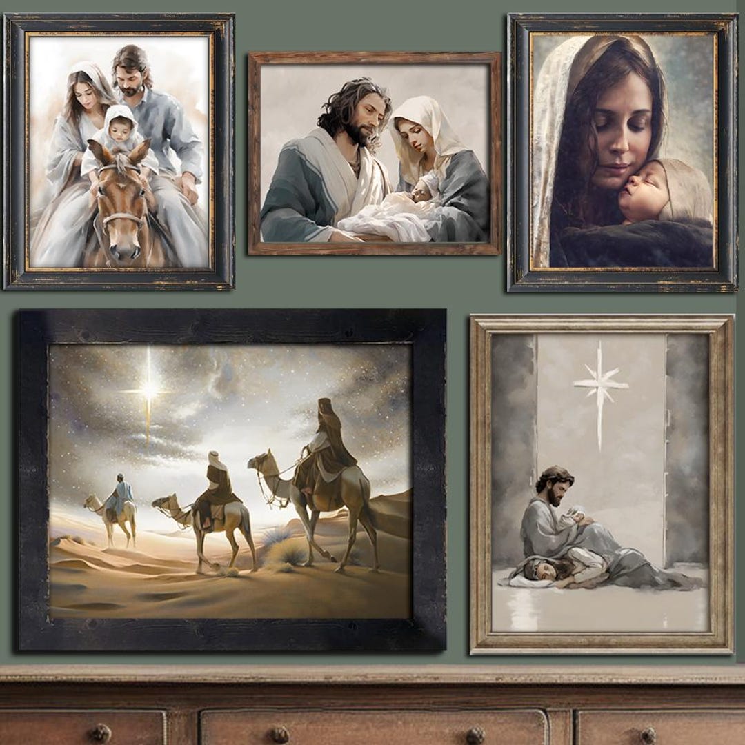 FIRST Christmas-mailed Prints-nativity Art, Religious, Christmas, Jesus ...