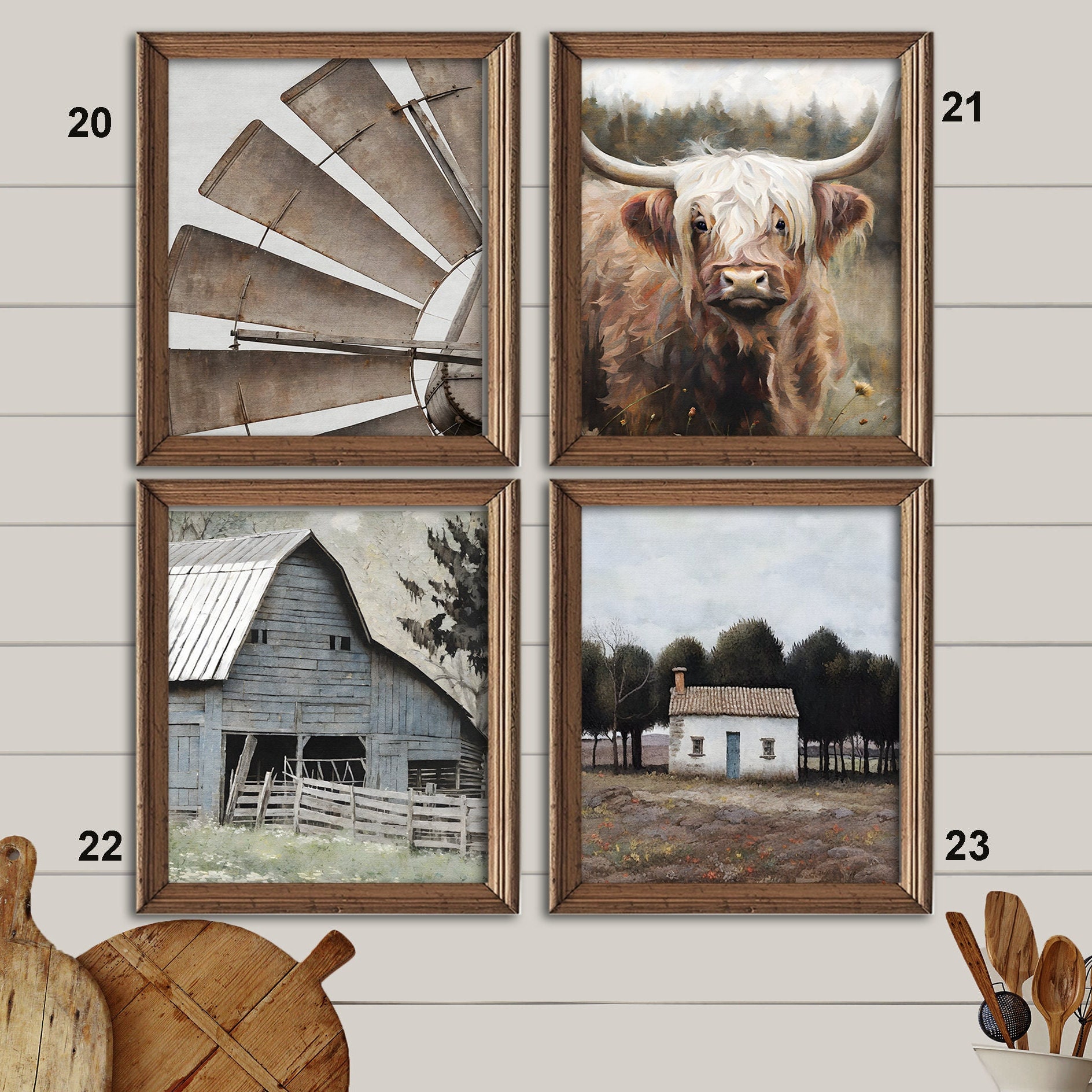 Printed-the Rural Life-mailed Prints, Rustic, Cottage, Cabin, Western ...