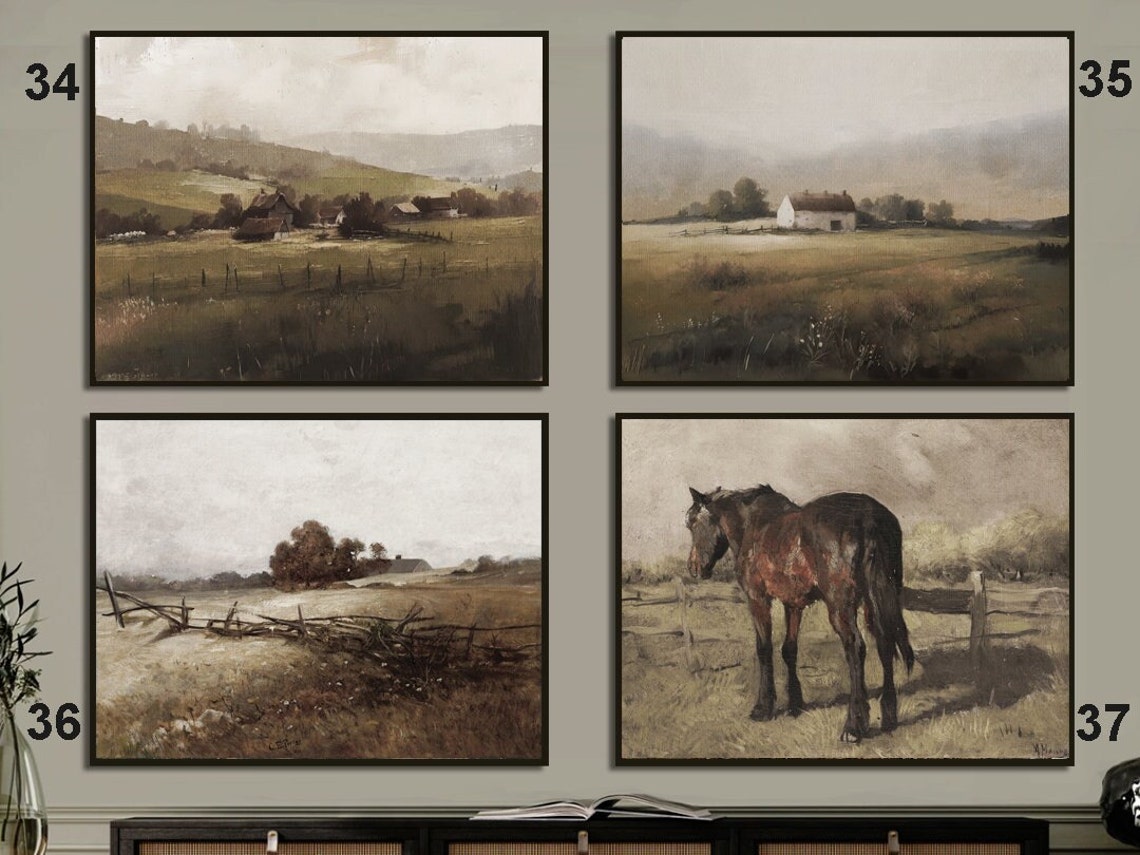 Vintage Countryside Prints- Mailed, Landscapes, Vintage, Farmhouse ...