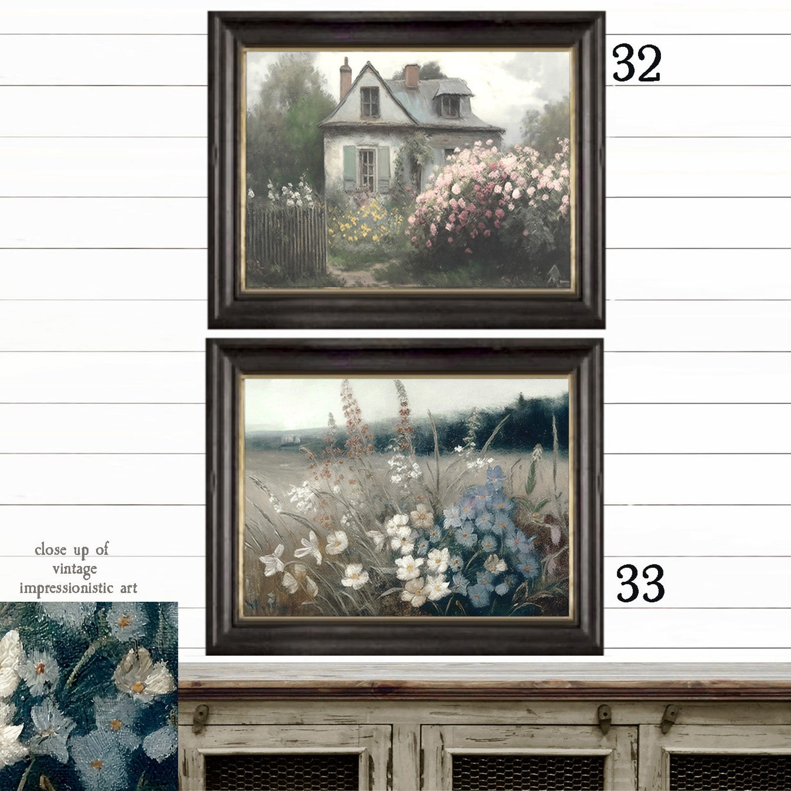 PRINTED Vintage Spring & Easter - Mailed Art, Easter Bunny, Wildflowers ...