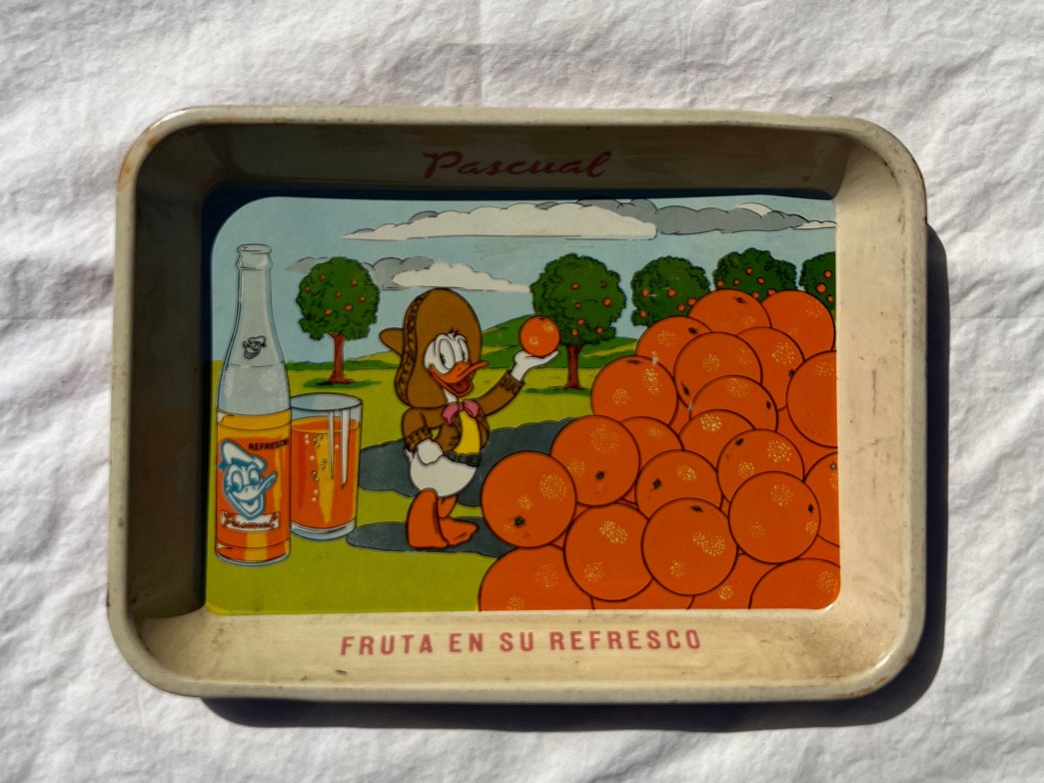 Vintage Mexican Donald Duck Pascual Metal Tip Tray Circa - Etsy