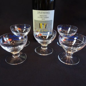 Schinken Hager Shot Glass Set of 5, Vintage German Gin Advertising ...