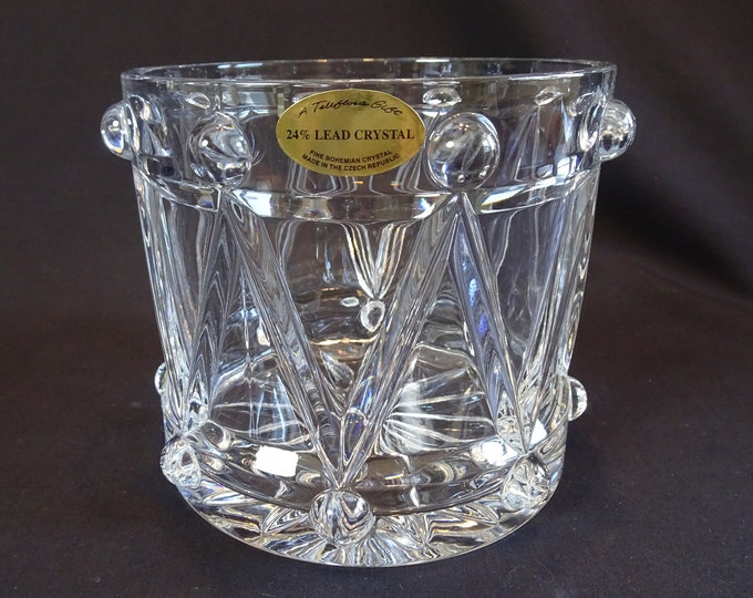 Teleflora Lead Crystal Drum Planter, Vintage Fine Bohemian Music ...