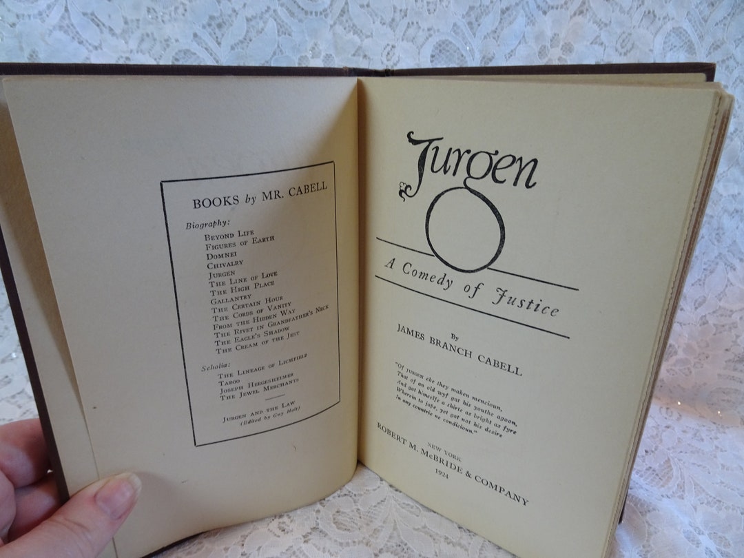 Antique 1920s Jurgen A Comedy of Justice Book, Vintage James Branch ...