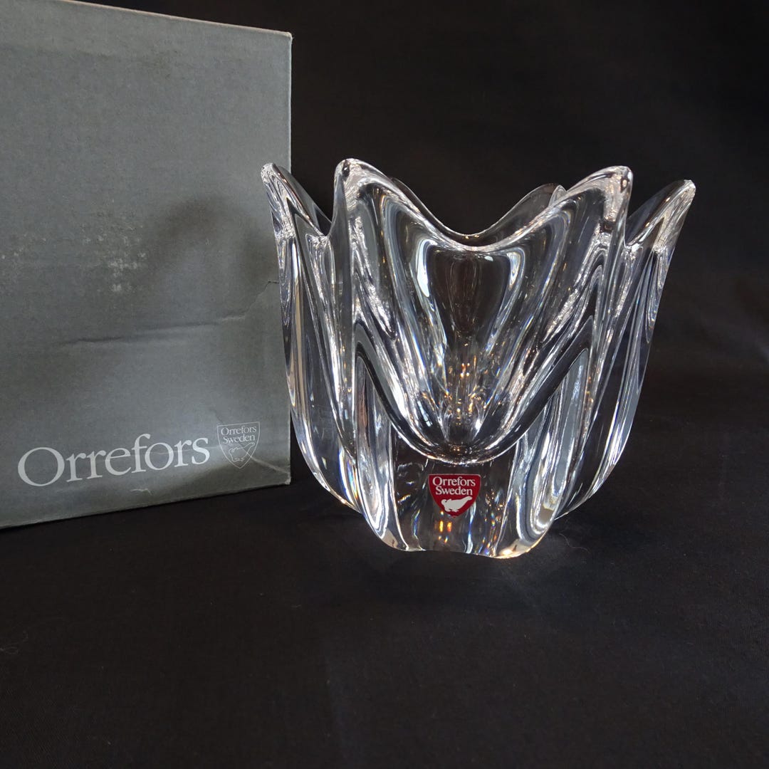 Orrefors Crystal Belle Bowl, Vintage Retired Tulip Shaped Small Serving ...
