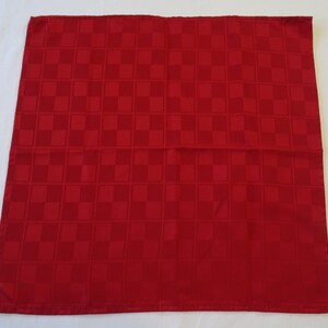 Ruby Red Checkered Polyester Napkin Set of 6, Vintage Two Tone Dark Red ...