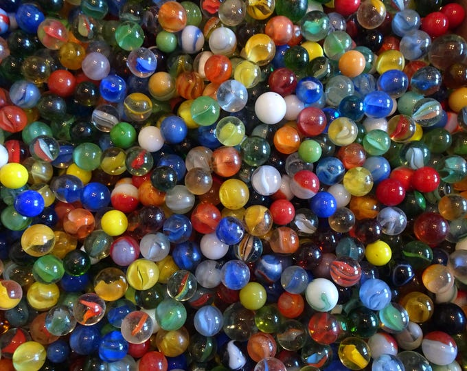Assorted Colorful Glass Marbles, Set of 100 Different Sizes & Types ...