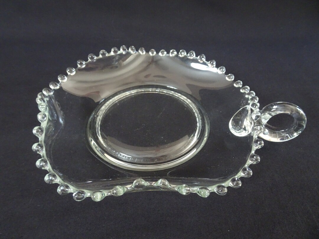 Candlewick Serving Tray With Ring Handle, Vintage 1950s Imperial Glass ...