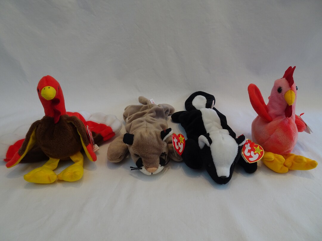 Beanie Baby Stuffed Toy, Gobbles Turkey, Canyon Cougar Cat, Stinky ...
