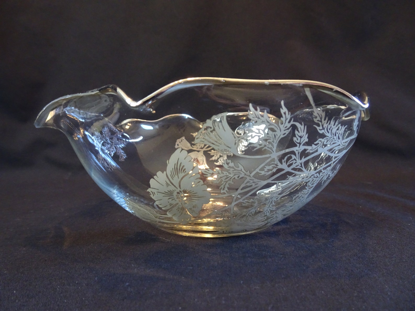 Sterling Silver Floral Overlay Serving Bowl Vintage Flowers - Etsy