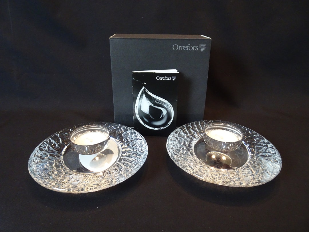 Orrefors Crystal Discus Votive Candle Holder, Vintage Swedish Modern ...