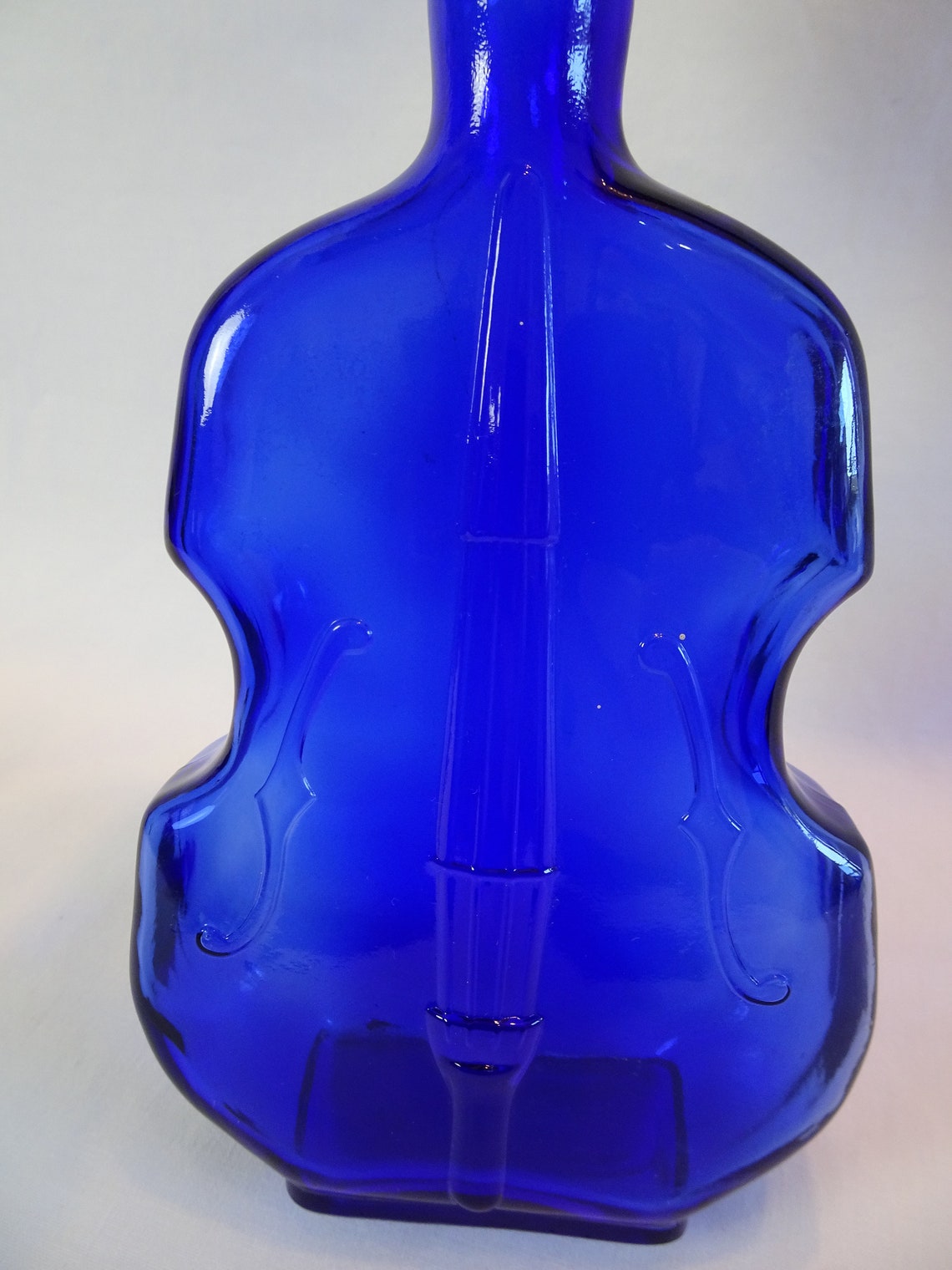 Cello Cobalt Blue Glass Bottle, Vintage Musical String Instrument ...