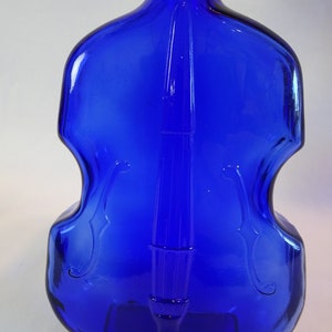 Cello Cobalt Blue Glass Bottle, Vintage Musical String Instrument ...