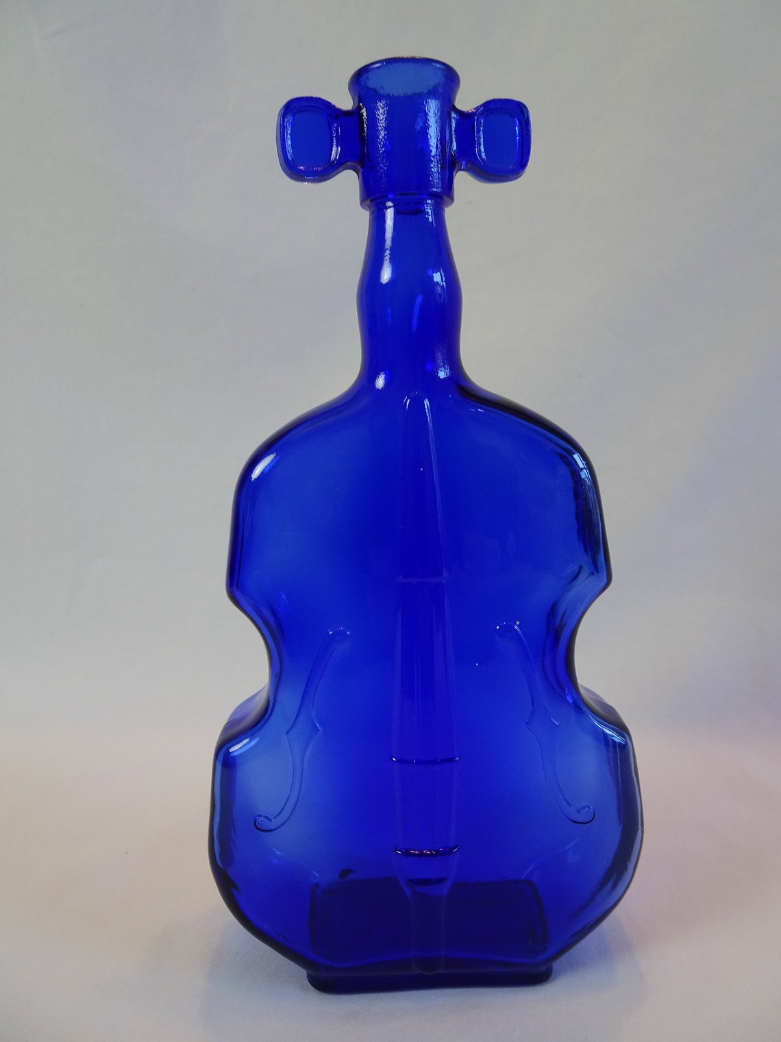 Cello Cobalt Blue Glass Bottle, Vintage Musical String Instrument ...