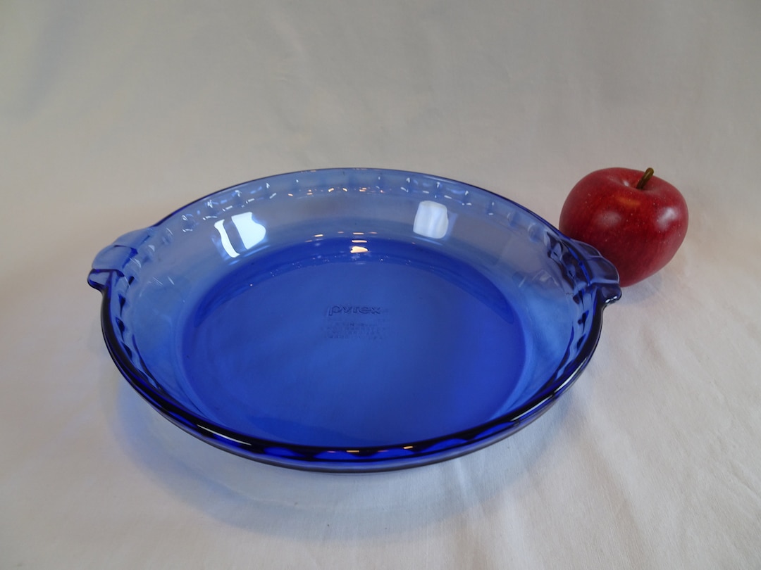 Cobalt Blue Glass Pyrex Casserole Cooking Dish, Vintage Round Double ...