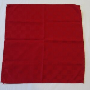 Ruby Red Checkered Polyester Napkin Set of 6, Vintage Two Tone Dark Red ...