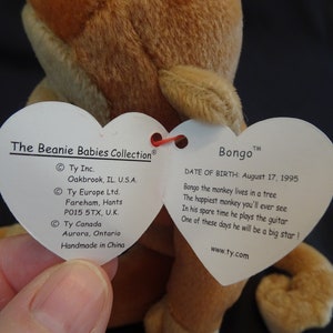 Beanie Baby Stuffed Toy, Roary Lion, Bongo Monkey, Nip Kitty Cat ...