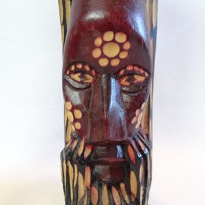 Caribbean Man & Women Carved Wood Tribal Head Sculptures, Vintage ...