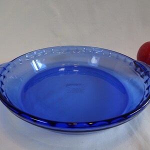 Cobalt Blue Glass Pyrex Casserole Cooking Dish, Vintage Round Double ...