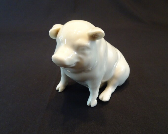 Belleek Pig Figurine, Vintage Irish Farm Animal Sculpture, TMK 7 - Etsy