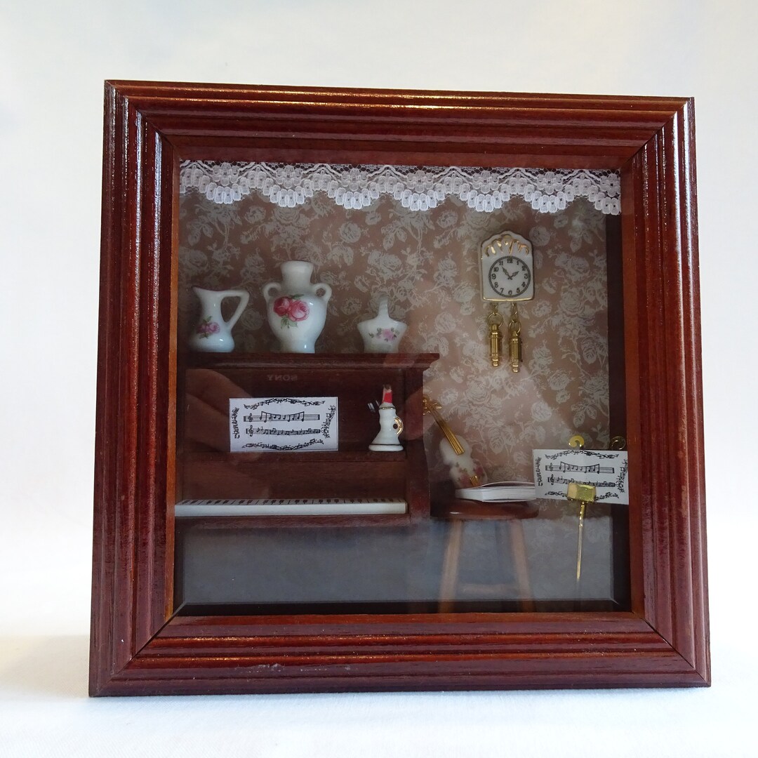 Reutter Miniature Music Room Picture Box, Vintage German Porcelain Tiny ...